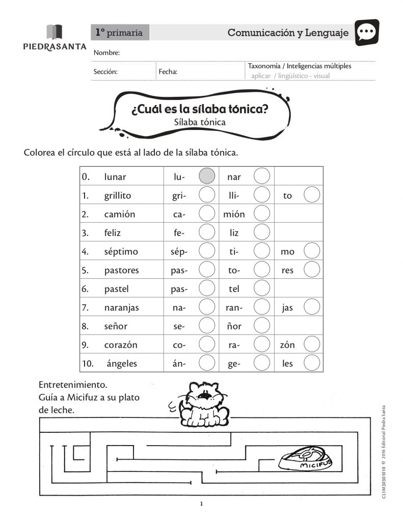 ¿Cuál es la sílaba tónica? – CROPS
