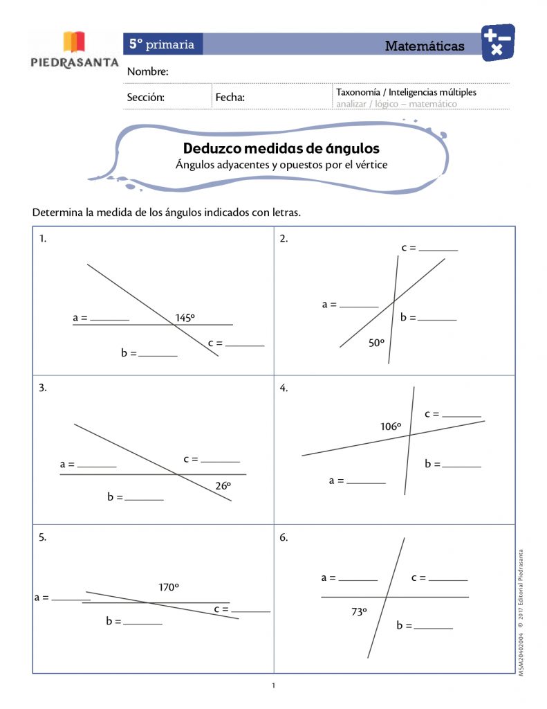Deduzco medidas de ángulos – CROPS