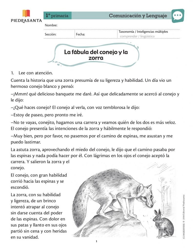 “La fábula del conejo y la zorra” – CROPS