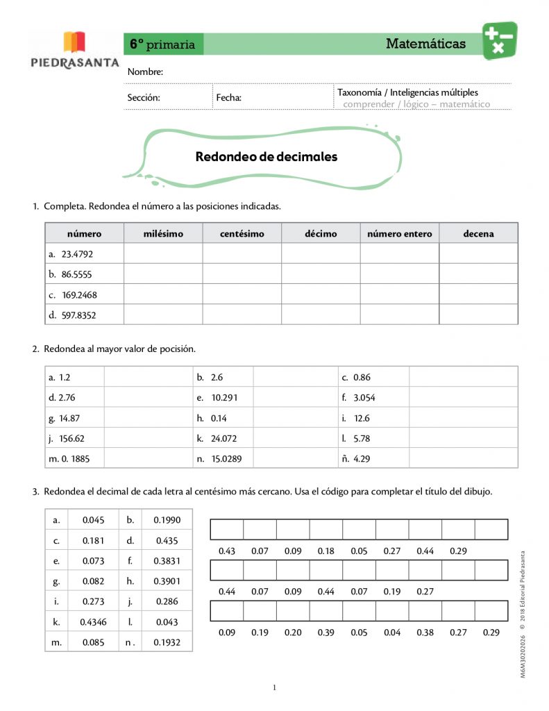 Redondeo de decimales – CROPS