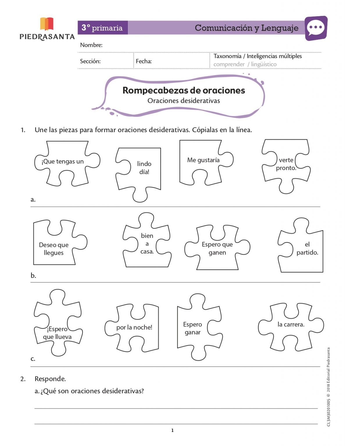 Rompecabezas de oraciones - CROPS