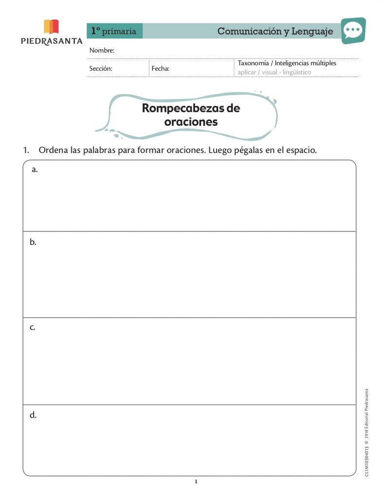 Rompecabezas de oraciones – CROPS